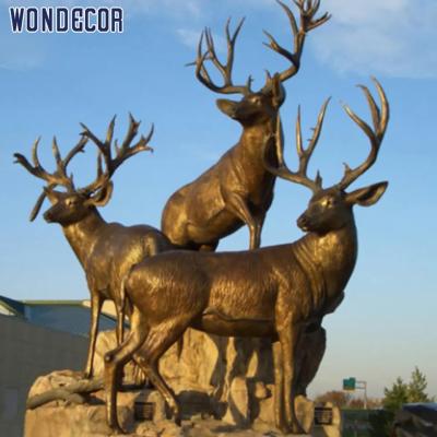 China WONDERS Animal Bronze Sculpture Life Size Bronze Deer Statue for sale