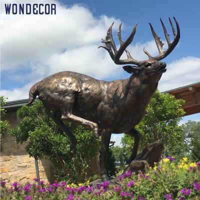 China WONDERS Animal Bronze Sculpture Life Size Bronze Deer Statue for sale