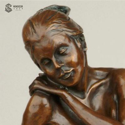 Cina Decorazione all'aperto della scultura d'ottone nuda sexy della donna a grandezza naturale in vendita