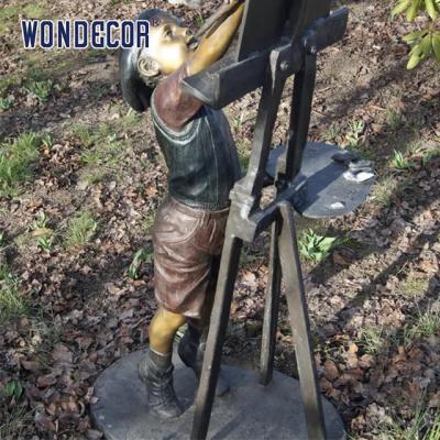 Cina A grandezza naturale su ordinazione una statua bronzea di giovane olio della pittura del pittore sulla punta dei piedi in vendita