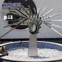 China Outdoor Metal Garden Statue Abstract Spiral Geometric Rectangular for sale