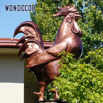 Cina Statua animale del gallo del bronzo della decorazione di dimensione del metallo all'aperto in tensione del giardino in vendita