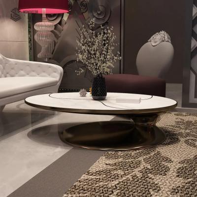 China Woonkamer Top Marmeren Kunst Tafel Meubilair Roestvrij Staal Te koop