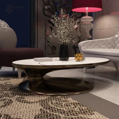 China Woonkamer Top Marmeren Kunst Tafel Meubilair Roestvrij Staal Te koop