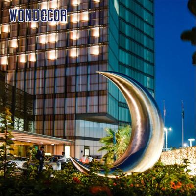 China Moon Abstract Stainless Steel Sculpture 3d Design Te koop