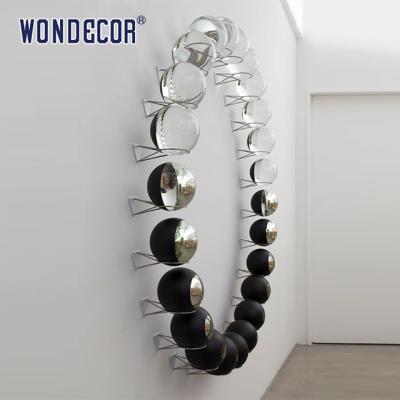 China Smooth Texture Metal Wall Art Sculpture Customized Contemporary Ball for sale