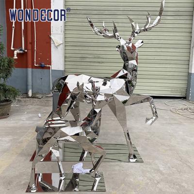 Cina Forge Art Abstract Animal Stainless Sculpture Geometry Deer in vendita