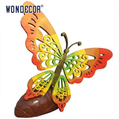China Colorful Polished Steel Sculpture Geometric Butterfly Te koop