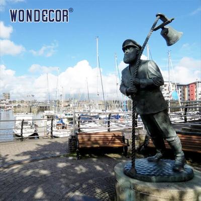 中国 Outdoor Bronze Statues Sculpture Seaside Cast Metal Captain 販売のため