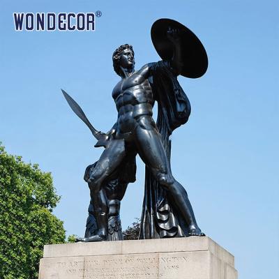 中国 Square Decorated Custom Bronze Sculpture Greek Mythological Figure Achilles 販売のため