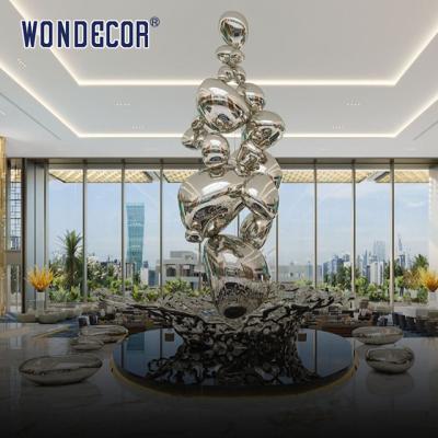 China Large Forged Metal Sculpture Water Droplets And Splashes In Hotel Lobby Te koop