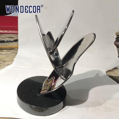 Cina Indoor Abstract Geometry Metal Art Decoration Geometry Round Stainless Steel Sculpture in vendita
