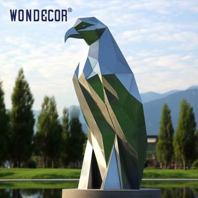 Cina Grande arte metallica all'aperto astratto geometria animale aquila scultura in acciaio inossidabile in vendita