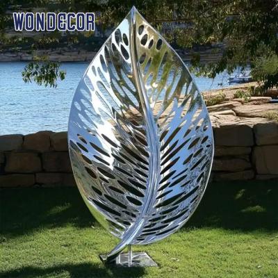 China Hotel Tuin Outdoor Decoratie Roestvrij staal blad sculptuur Te koop