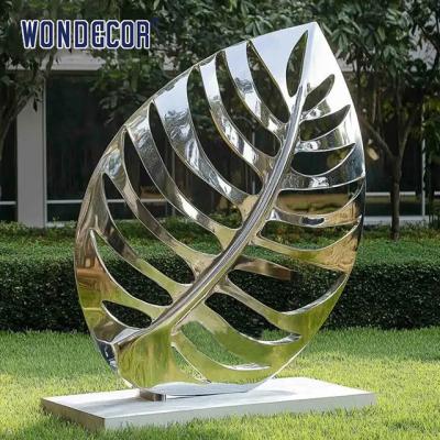 China Hotel Tuin Outdoor Decoratie Roestvrij staal blad sculptuur Te koop