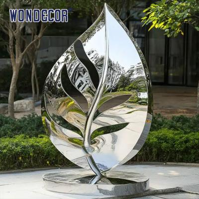 China Hotel Tuin Outdoor Decoratie Roestvrij staal blad sculptuur Te koop
