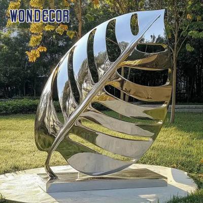 China Hotel Tuin Outdoor Decoratie Roestvrij staal blad sculptuur Te koop