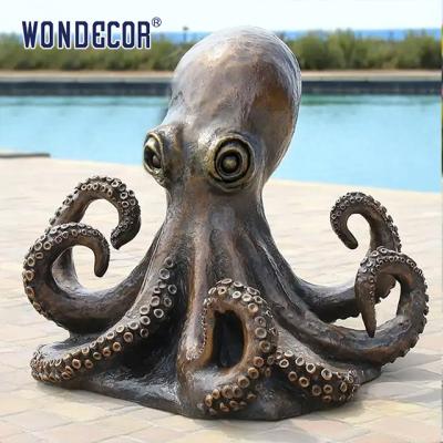 China Grande escultura de pulpo de bronze ao ar livre para decoração única à venda