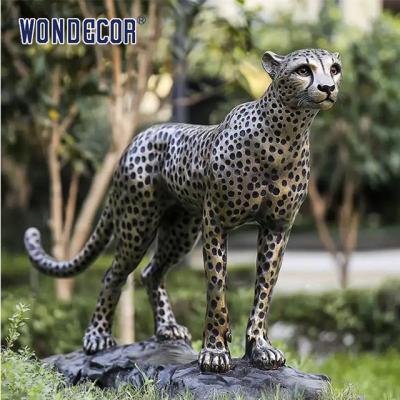 China Casting Animal Lifelike Bronze Life Size Cheetah estátua para o exterior à venda