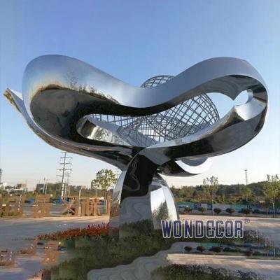 China Large scale stainless steel abstract sculpture park outdoor sculpture for sale