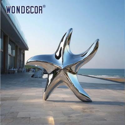 China Large stainless steel star shaped outdoor sculpture in the park for sale