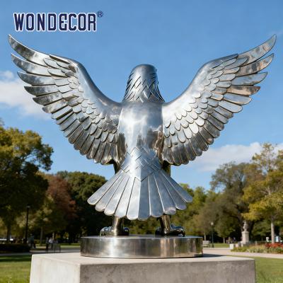 China Large-scale Modern-style Metal Craft Eagle Stainless Steel Sculpture for Outdoor Use for sale
