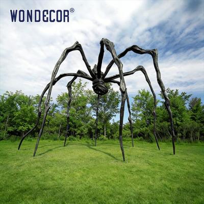 China Casting custom sized black large copper bronze spider statues, suitable for squares or gardens for sale