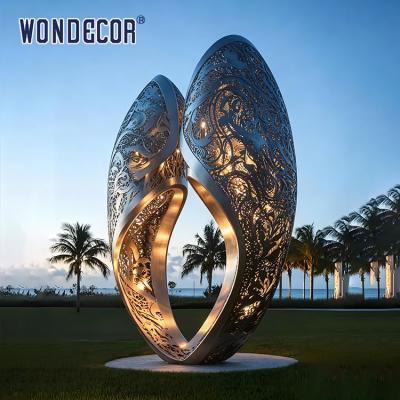 China Large Outdoor Stainless Steel Sculpture Lighting Sculpture for sale