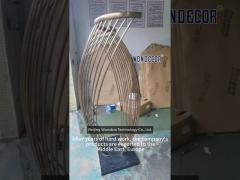 large-scale abstract outdoor square geometric metal art spiral circular tube stainless steel sculptu