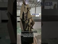 hot selling large-scale abstract outdoor square geometric metal art geometric gravel stainless steel