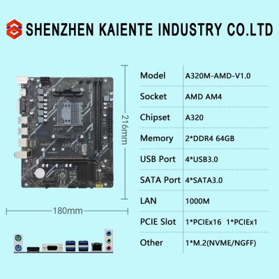 China best motherboard for gaming PC A320 Chipset A320m Micro Atx Motherboard AM4 AMD DDR4 32GB Desktop Motherboard for sale