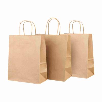 Cina Borse asportabili amichevoli del regalo di Brown Kraft del sacco di carta 12x7x17 di Eco in vendita
