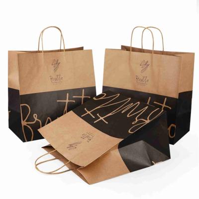 Cina I sacchi di carta in serie asportabili Kraft su ordinazione di Brown insacca 120g in vendita