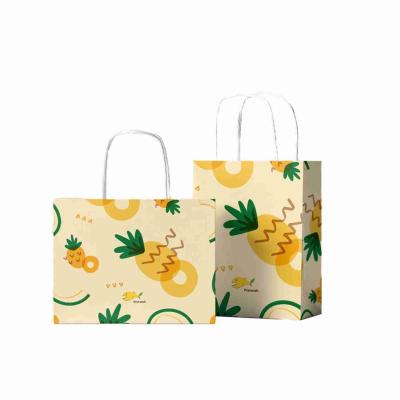 Cina Colore su ordinazione di Pantone della borsa del regalo di favore di partito delle borse di trasportatore di Kraft di stampa della frutta in vendita