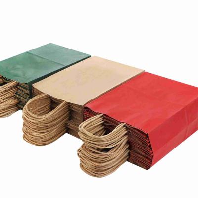 Cina borse bianche del regalo della pianura di 16x8x22 CMYK dei sacchetti della spesa variopinti di carta kraft con le maniglie in vendita