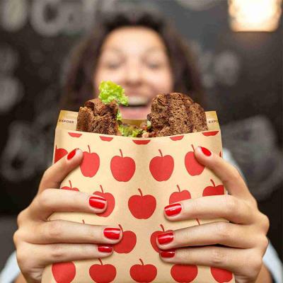 Cina L'alimento sigillabile della carta kraft di PMS CMYK insacca gli involucri per l'hamburger dei dessert del panino in vendita