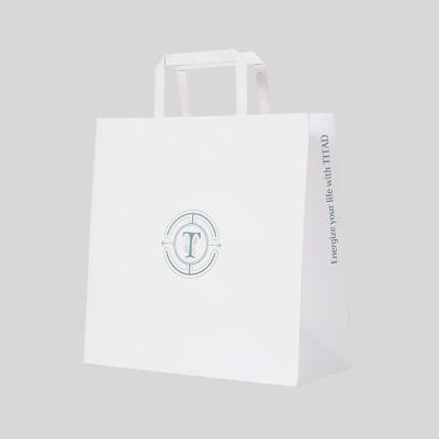 Cina Borse di carta riciclate al minuto d'imballaggio del regalo dei sacchi di carta del boutique del negozio su ordinazione di CMYK in vendita