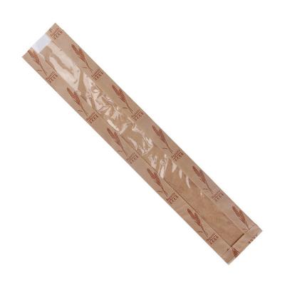 China Custom Printed French Baguette Paper Bag Brown Paper Bakery Bags With Window for sale