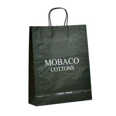 China Sacos de compras pretos brancos do papel de embalagem do portador amigável de Eco com logotipo à venda