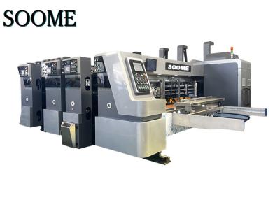 China Geaffineerde doos Flexo 1 kleurenprinter Slotter Die Cutter voor het maken van pizza dozen Te koop