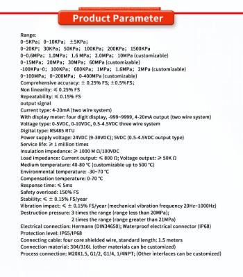 China Univo UBST-702FY aangepaste waterdichte hoge Hirschman-connector oliedruksensoren Te koop