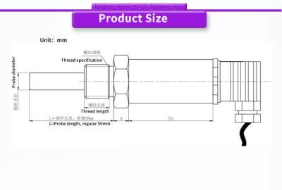 Cina Supporto OEM UNIVO UBW400Y sonda di alto livello di precisione per sensori di trasmissione di temperatura in vendita