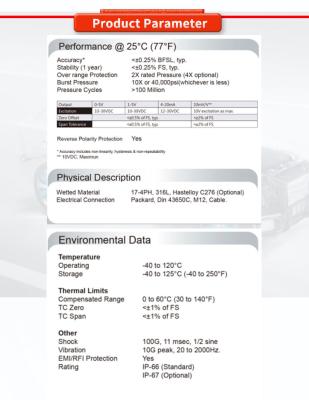 Cina UBST-400Y UNIVO Ambienti difficili Sensore di livello dell'acqua del serbatoio 4-20mA 0-10V 0.5-4.5V in vendita