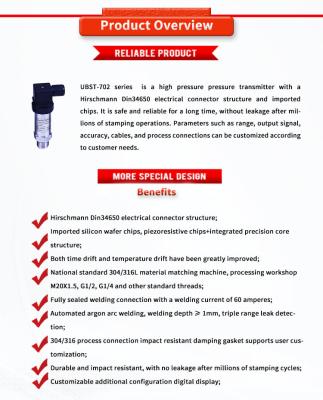 China Hoogdruksensoren en Univo Hirschman Din34650-connector voor UBST-702Y-vloeistofniveaumeter Te koop