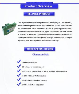 中国 UNIVO ULVC1000Y LVDT RVDT ハーフブリッジ 差点トランスミッター 信号変換 鉄道移動センサー 信号コンディショナー 販売のため