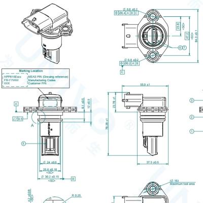 Cina 12V/24V HTD2800Y TE Modulo di sensori digitali per il veicolo per temperatura, umidità e pressione in vendita