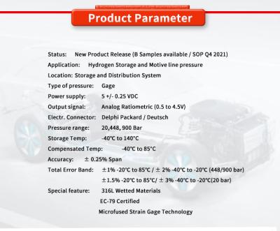 Cina Supporto personalizzato ODM Sensore di pressione per UNIVO UBM71H2Y EC-79 TE Hydrogen Storage in vendita