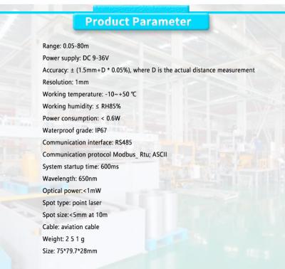 Cina Sensore laser a raggio singolo di 0,05-80 m per il controllo industriale in vendita