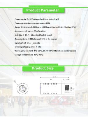 Cina Sensore di concentrazione di CO2 di gas RS485 a monitoraggio in tempo reale UBGA-CO2-1Y personalizzabile in vendita