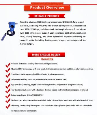 Cina 0.5-100m Range Industrial Grade UNIVO Digital Display Explosion-proof Liquid Level Gauge (Livello liquido a prova di esplosione) in vendita